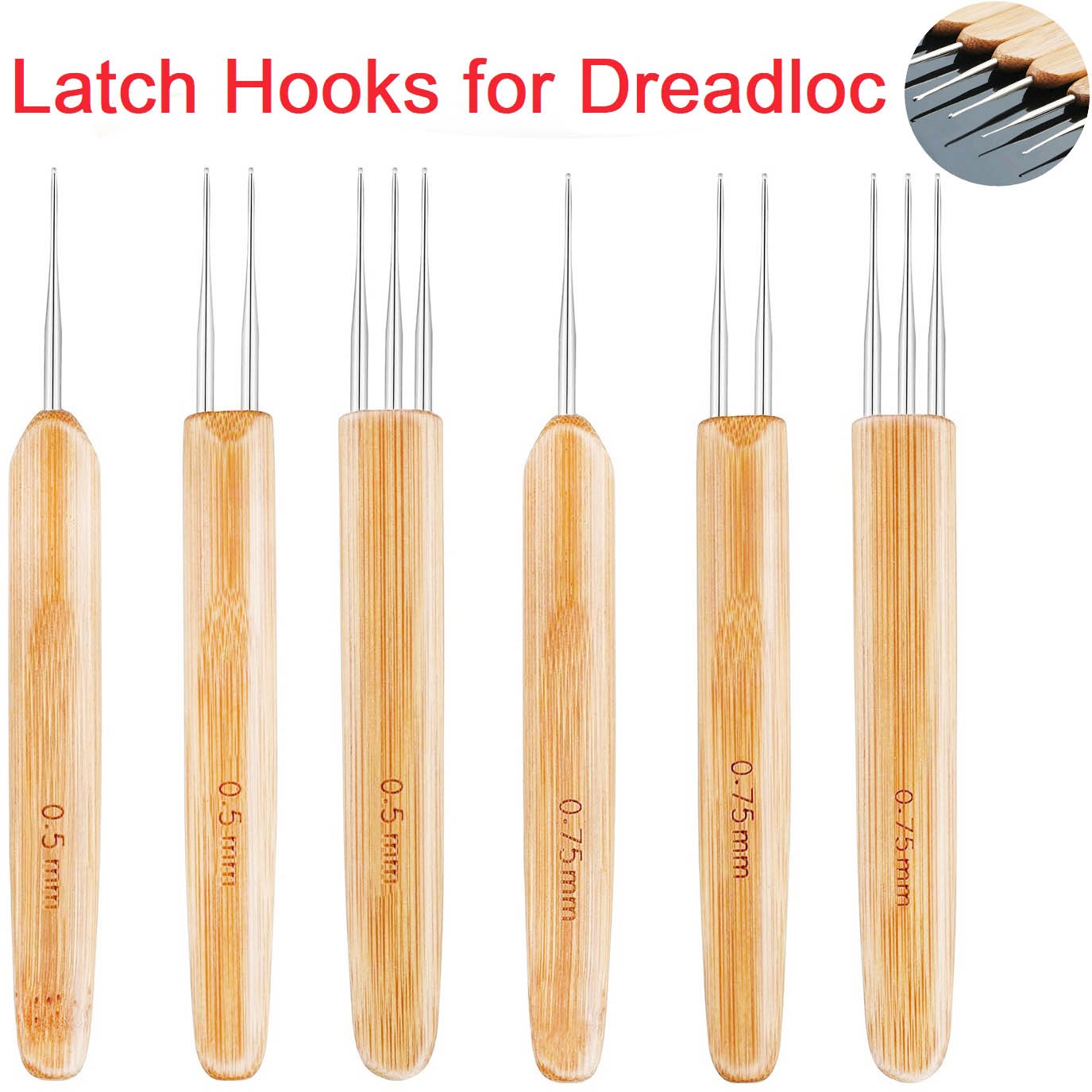 Dreadlock Crochet Hook 0.5mm 0.75mm Hair Dreadlock Needle Tool for ...